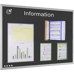 Aushangtafel, f&uuml;r 18 x DIN A4, anthrazit kaiserkraft