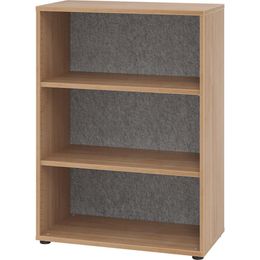 ANNY-AC - Regal mit Akustik-Rückwand, HxBxT 1100 x 800 x 400 mm, 2 Fachböden, Nussbaum-Dekor kaiserkraft