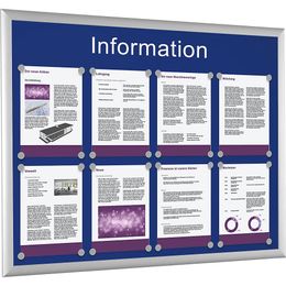 Aushangtafel, f&uuml;r 8 x DIN A4, enzianblau kaiserkraft