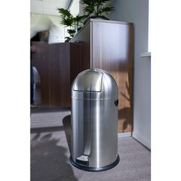 EKO Push-M&uuml;lleimer mit Pedal, Volumen 33 l, Hx&Oslash; 700 x 350 mm, Edelstahl, matt