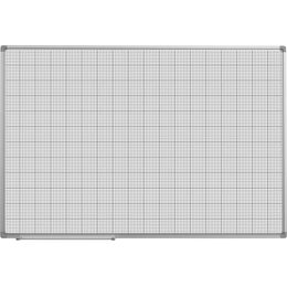 eurokraft basic Rastertafel, weiß lackiert, BxH 900 x 600 mm, Raster 10 x 10 / 50 x 50 mm