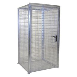 eurokraft pro Gasflaschen-Gittercontainer, mit Dach und Einfl&uuml;geltor, BxT 1085 x 1085 mm