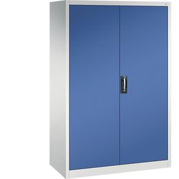 C+P Werkstatt-Fl&uuml;gelt&uuml;rschrank, HxBxT 1950 x 1200 x 600 mm, lichtgrau / enzianblau