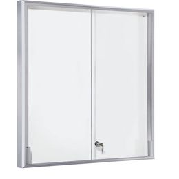 eurokraft pro Schaukasten, Alu-Rahmen, Schiebetüren, 12 x DIN A4, BxHxT 910 x 970 x 50 mm, Rahmen eckig