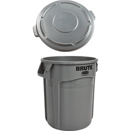 Rubbermaid Universalcontainer BRUTE® mit Deckel rund, Volumen 75 l, grau