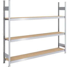 hofe Großfach-Steckregal mit Spanplatten, Höhe 2000 mm, Breite 2250 (2 x 1125) mm, Feldlast 1200 kg, Tiefe 400 mm, Grundregal