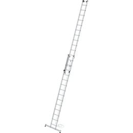 MUNK Anlegeleiter h&ouml;henverstellbar, Seilzugleiter, 2-teilig mit nivello&reg;-Traverse, 2 x 14 Sprossen