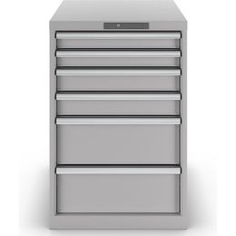 LISTA Schubladenschrank, 6 Schubladen, BxTxH 564 x 724 x 850 mm, lichtgrau
