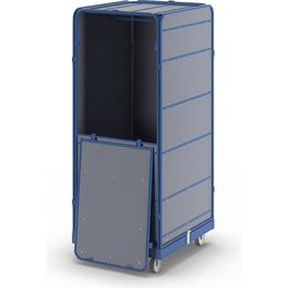 Rollbeh&auml;lter SAFE, Logistikbox, HxBxT 1785 x 720 x 810 mm, Rollplatte blau kaiserkraft