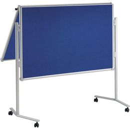 Maul Moderationstafel Maulpro, klappbar, Textil-Oberfläche, blau, BxH 1200 x 1500 mm