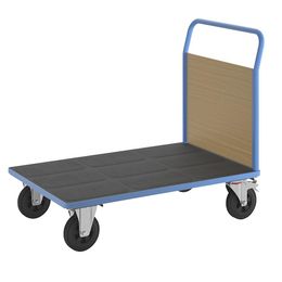 eurokraft pro Plattformwagen mit Holzw&auml;nden, mit 1 Stirnwand, LxB 1250 x 800 mm, lichtblau
