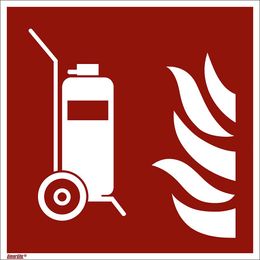 Brandschutzzeichen, Fahrbarer Feuerl&ouml;scher, VE 10 Stk, Aluminium, 150 x 150 mm kaiserkraft