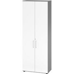 VERA-ZWO - B&uuml;roschrank, HxBxT 2156 x 800 x 420 mm, 5 Fachb&ouml;den, graphit / wei&szlig; kaiserkraft