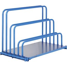 eurokraft pro Plattenst&auml;nder ohne B&uuml;gel, mit vorgebauter Einschubrolle, f&uuml;r max. 7 Einsteckb&uuml;gel, Kunststoff