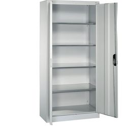 C+P Werkstatt-Fl&uuml;gelt&uuml;rschrank, HxBxT 1950 x 930 x 400 mm, lichtgrau / lichtgrau