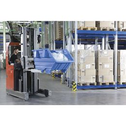 Kippbeh&auml;lter aus Polyethylen, mit Einfahrtaschen, Volumen 0,3 m&sup3;, blau kaiserkraft