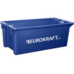 eurokraft pro Drehstapelbeh&auml;lter aus lebensmittelechtem Polypropylen, Volumen 13 l, VE 4 Stk, W&auml;nde und Boden geschlossen, blau
