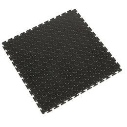 Coba PVC-Bodenfliesen Tough-Lock, mit genoppter Oberfl&auml;che, VE 8 Stk, schwarz