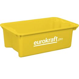 eurokraft pro Drehstapelbehälter aus lebensmittelechtem Polypropylen, Volumen 6 l, VE 4 Stk, Wände und Boden geschlossen, gelb