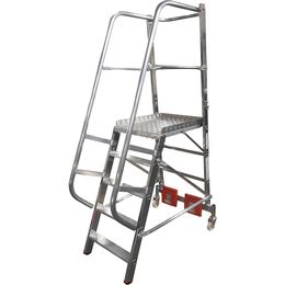 Krause Alu-Plattformleiter STABILO Vario kompakt, f&uuml;r enge G&auml;nge, Breite 820 mm, 5 Stufen