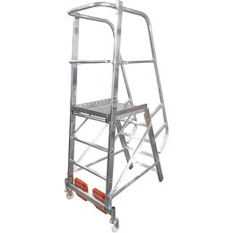 Krause Alu-Plattformleiter STABILO Vario kompakt, f&uuml;r enge G&auml;nge, Breite 820 mm, 5 Stufen