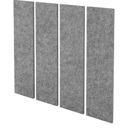 Akustik-Wandpaneelen-Set, Wandstärke 25 mm, grau meliert, VE 4 Stk, HxB 1000 x 250 mm kaiserkraft