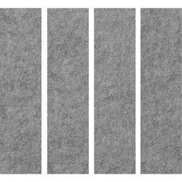 Akustik-Wandpaneelen-Set, Wandst&auml;rke 25 mm, grau meliert, VE 4 Stk, HxB 1000 x 250 mm kaiserkraft