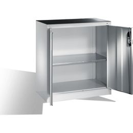 C+P Werkstatt-Beistellschrank mit Flügeltüren, Breite x Tiefe 930 x 400 mm, lichtgrau / lichtgrau