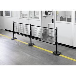 VISO Absperrpfosten-Anbauset mit Gitter, 1 Pfosten, 1 Gitter, schwarz