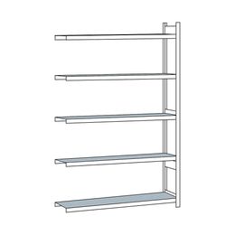 Schulte Weitspannregal, mit Stahlboden, Höhe 3000 mm, Spannweite 2000 mm, Anbauregal, Tiefe 400 mm