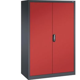 C+P ACURADO Universalschrank, BxT 1200 x 600 mm, schwarzgrau / feuerrot