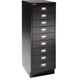 Bisley MultiDrawer&trade; 39er Serie, mit Sockel, DIN A3, 9 Schubladen, schwarz