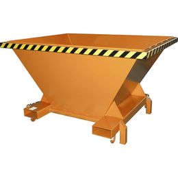 eurokraft pro Bef&uuml;lltrichter, LxBxH 1320 x 1710 x 990 mm, mit St&uuml;tzf&uuml;&szlig;en, gelborange