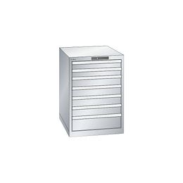 LISTA Schubladenschrank, Stahlblech, HxB 800 x 564 mm, 7 Schubladen, lichtgrau
