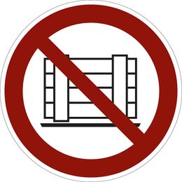Verbotszeichen, Abstellen und Lagern verboten, VE 10 Stk, Folie, Ø 100 mm kaiserkraft