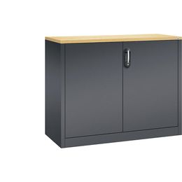 C+P ACURADO Akten-Sideboard, 2 Ordnerhöhen, HxBxT 1000 x 1200 x 500 mm, schwarzgrau / schwarzgrau