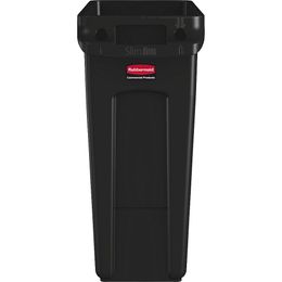 Rubbermaid Abfalleimer SLIM JIM , Volumen 87 l, mit L&uuml;ftungskan&auml;len, schwarz, ab 10 Stk