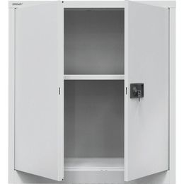 Bisley UNIVERSAL Fl&uuml;gelt&uuml;renschrank, HxBxT 1000 x 914 x 400 mm, 1 Fachboden, 2 Ordnerh&ouml;hen, lichtgrau