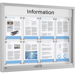 Schiebet&uuml;renschaukasten, f&uuml;r 8 x DIN A4, reinwei&szlig; kaiserkraft