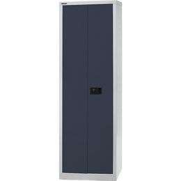 Bisley UNIVERSAL Fl&uuml;gelt&uuml;renschrank, HxBxT 1950 x 600 x 400 mm, 4 Fachb&ouml;den, 5 Ordnerh&ouml;hen, lichtgrau / anthrazit