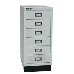 Bisley MultiDrawer&trade; 29er Serie, mit Sockel, DIN A4, 6 Schubladen, lichtgrau