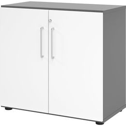 VERA-ZWO - B&uuml;roschrank, HxBxT 748 x 800 x 420 mm, 1 Fachboden, graphit / wei&szlig; kaiserkraft