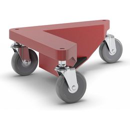 Transportrolly im handlichen Kunststoffkoffer, aus Aluminium, für Lasten ohne Beine, Tragfähigkeit 100 kg je Stk, VE 4 Stk kaiserkraft