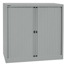 Bisley Euro-Rollladenschrank, Breite 1000 mm, 2 Fachb&ouml;den, silber