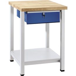 ANKE Kompaktwerkbank, BxT 605 x 650 mm, 1 Schublade, Buchemassivplatte