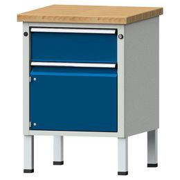 ANKE Kompaktwerkbank, BxT 605 x 650 mm, 1 Schublade, 1 Schrank, stationär