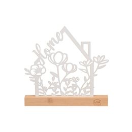 UNUS Aufsteller "Welcome Home" mit Blumen in schwarz oder weiß in Weiß | Gr.: onesize