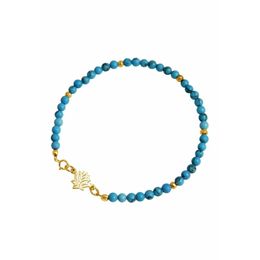 Gemshine Armband Lotusblume T&uuml;rkis in gold coloured | Gr.: onesize