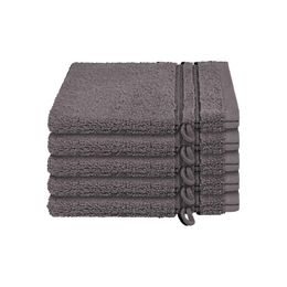 Schiesser Waschhandschuh Milano im 5er Set in Dunkelgrau | Gr.: onesize