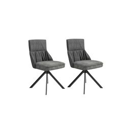 ByLiving 2er-Set: Stuhl CALIFORNIA in Anthrazit/Schwarz - (B) 50 x (H) 89 x (T) 56 cm | Gr.: onesize